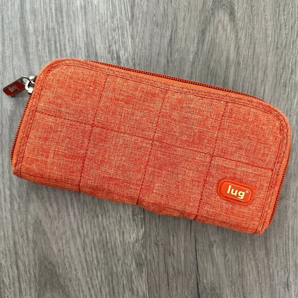 lug | Bags | Lug Quilted Orange Multi Pocket Full Zip Wallet | Poshmark